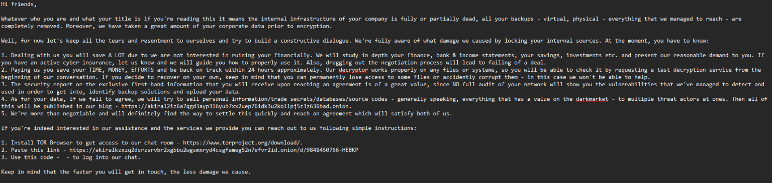 Akira Ransomware - Akira Recovery & Decryption